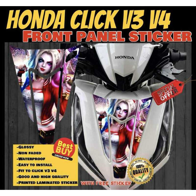 HONDA CLICK V3 FRONT PANEL M COVER Decals/Stickers PRINTED LAMINATED ...