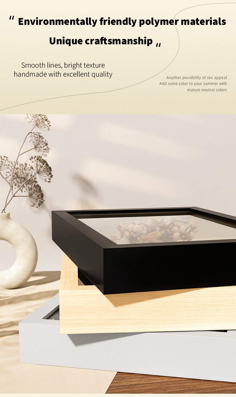 Photo Frame with light 3D Solid Wood Dried Flower Photo Frame DIY Depth ...