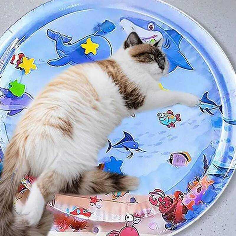 100CM Summer Cat Water Sensory Play Mat Cooling Pet Water Bed PVC Water ...