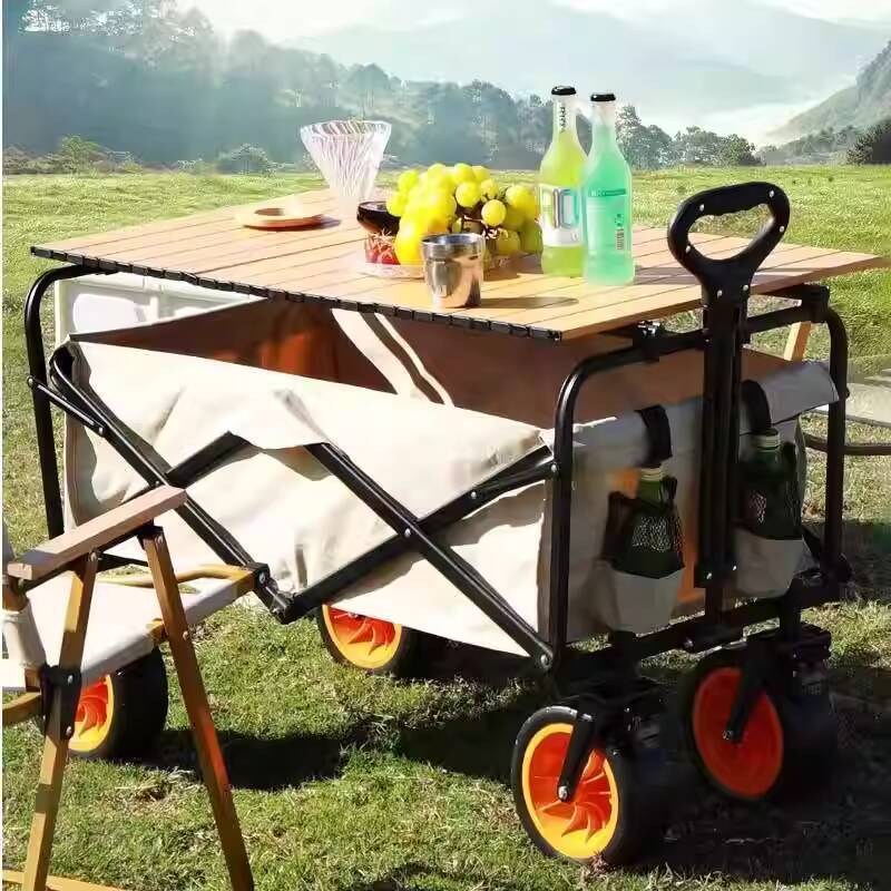 Camping Cart Outdoor Camp Cart Foldable Hand Push Picnic Small Cart ...