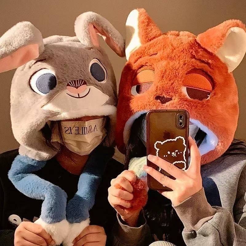 2025 Winter New Nick & Judy Plush Beanie Set - Disney Zootopia 2 Fleece ...