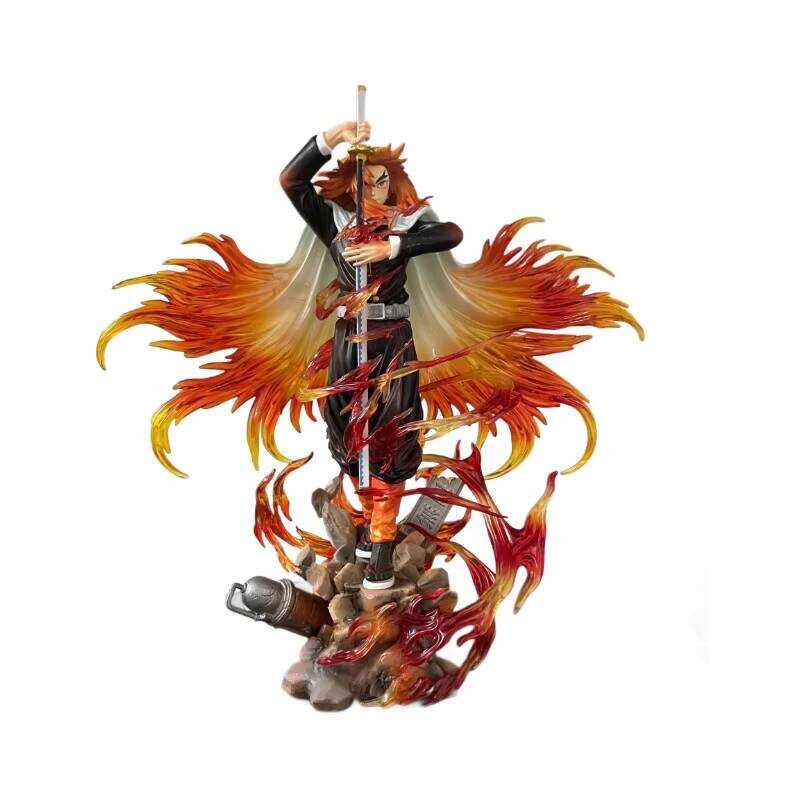 Kyojuro Rengoku 30cm Sword Drawing Pose Flame Hashira Anime Model Demon ...