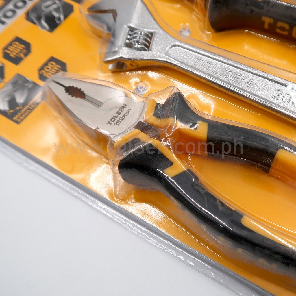 Tolsen 3pcs Tool Set (Combination Pliers, Water Pliers & Adjustable ...