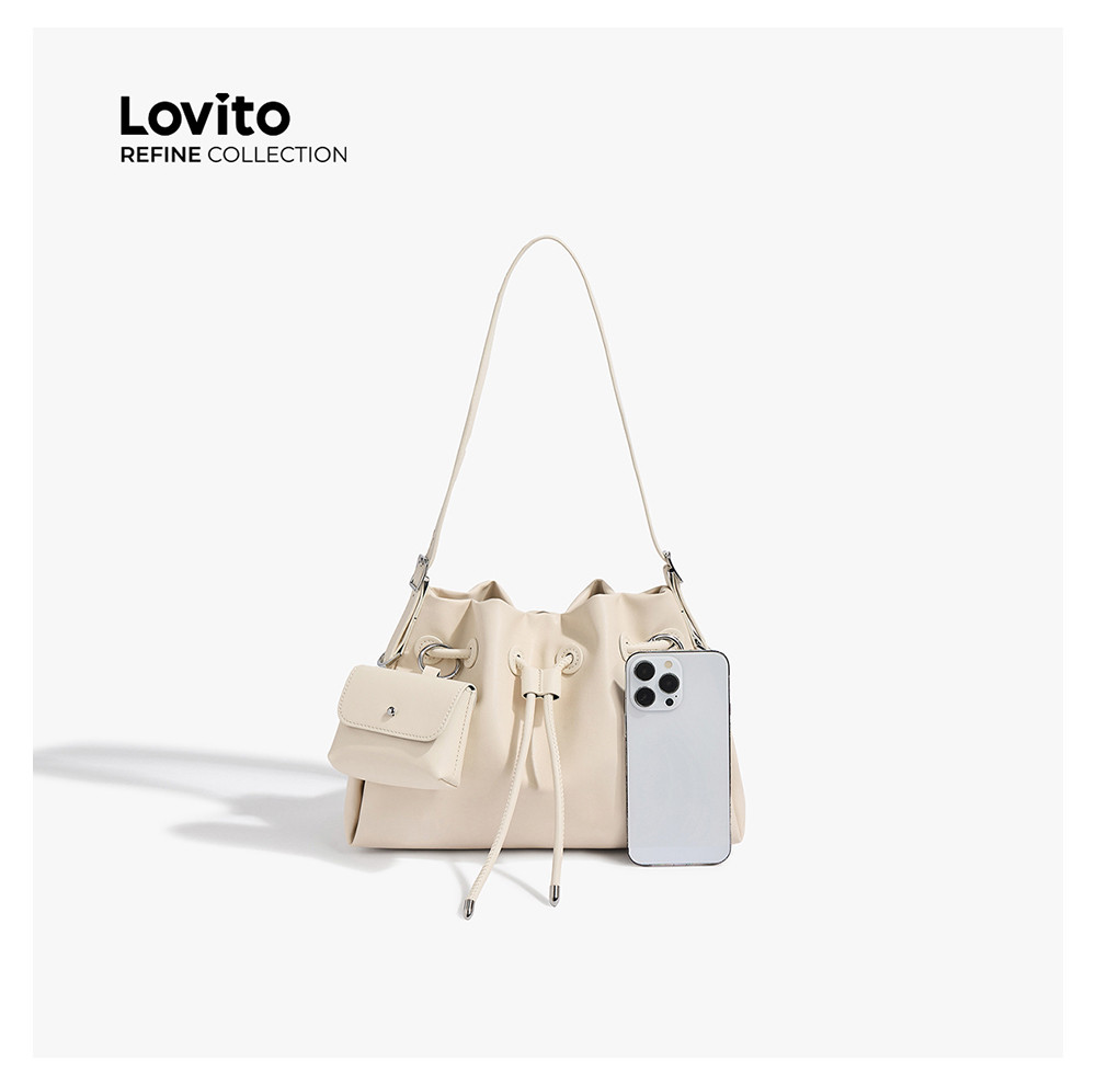 (lovito Refine) Elegant Ruched Small Shoulder Bag LR19E405 | Shopee ...