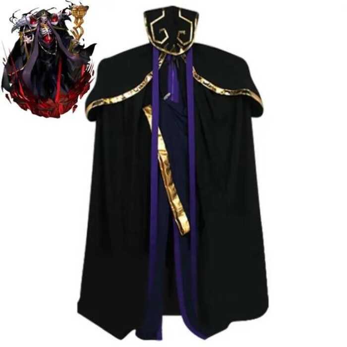 OVERLORD Anime Ainz Ooal Gown Cosplay Costume Cloak Black Uniform ...