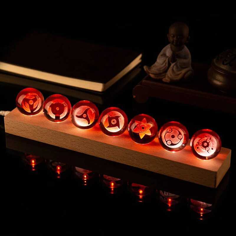 haringans Anime Crystal Ball With Led Base 7Pcs Creative Desop Figure ...