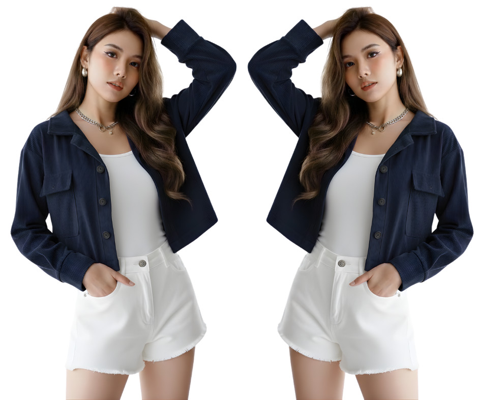 RTW JMF Gwen Corduroy Korean Vintage Jacket Small to Large with side ...