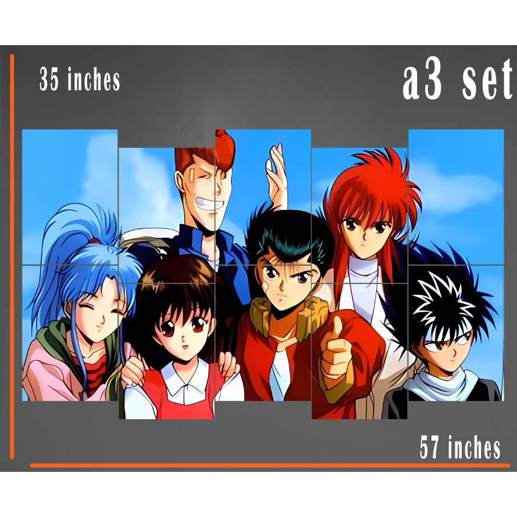 Yuyu Hakusho Ghost Fighter Puzzle Poster a4 and a3 set - Not Sticker ...