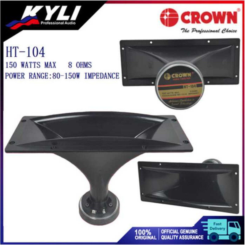 CROWN HT-104 10"x4" HORN TWEETER 150Watts w/ Free Capacitor - 1PC Only ...