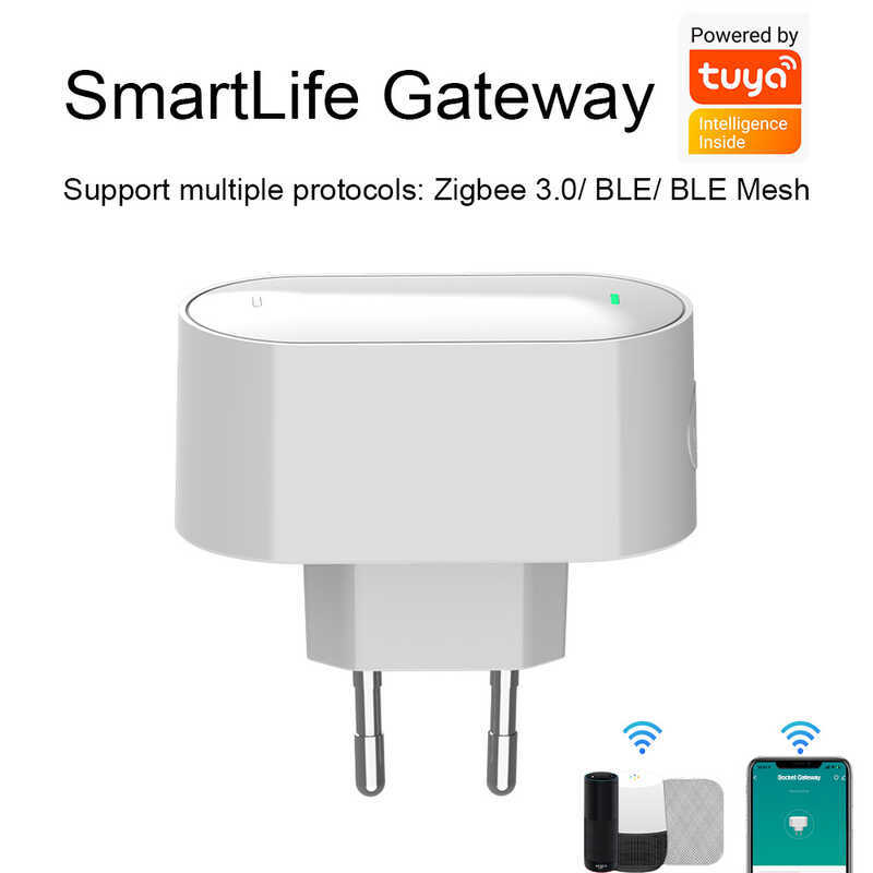 Tuya zigbee Gateway Bluetooth mesh Multi-Mode Gateway European Standard ...