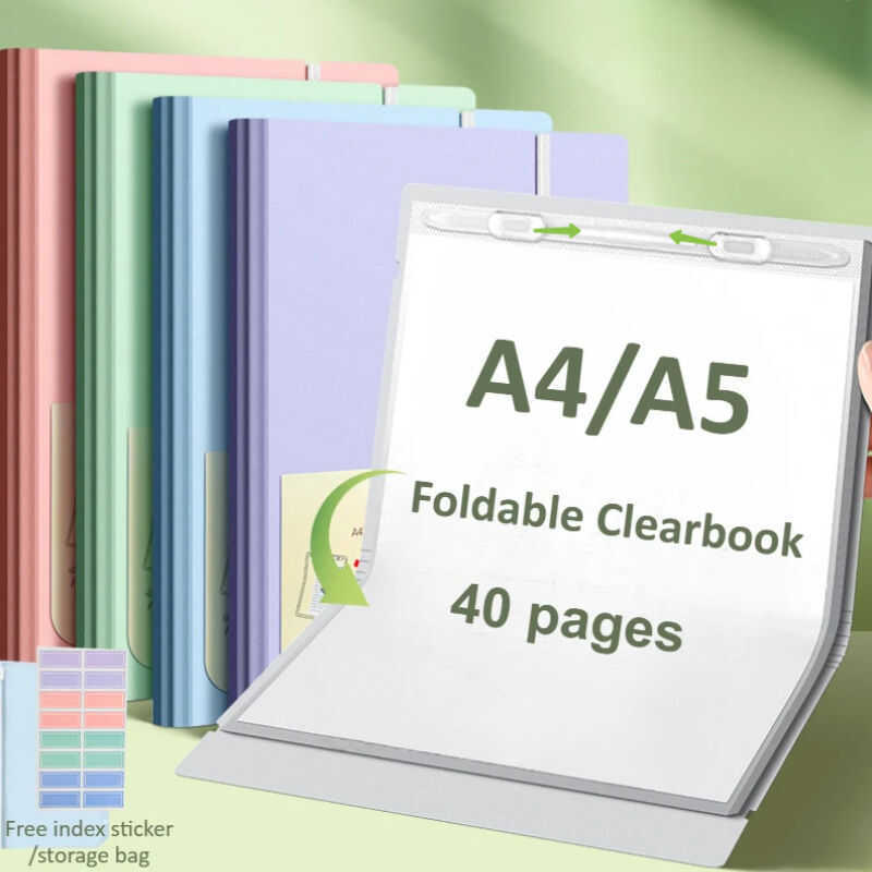 A4/A5 Foldable Clearbook Pink/Blue/Purple Clear Book Folding ...