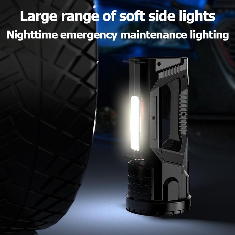 LED wick+side searchlight flashlight rechargeable heavy duty camping ...
