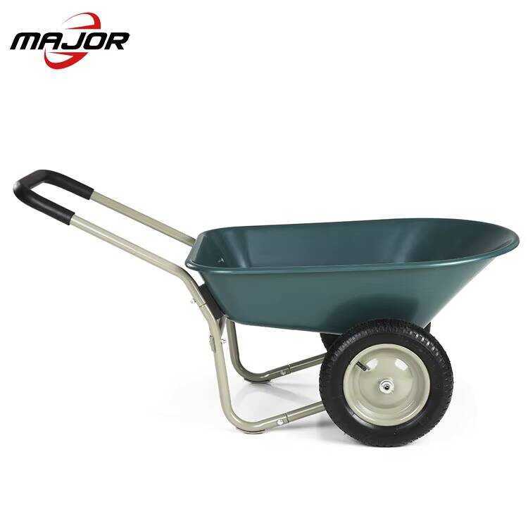 Cheap Price European Style 5 Cuft Yard Cart Dual-Wheel Plastic ...