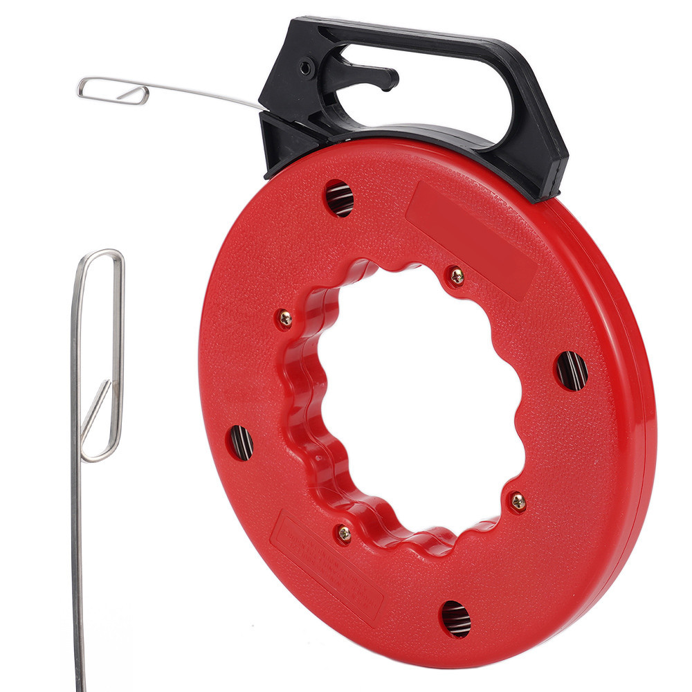 30M Electric Wire Threader Fiberglass Fish Tape Reel Electrical Cable ...