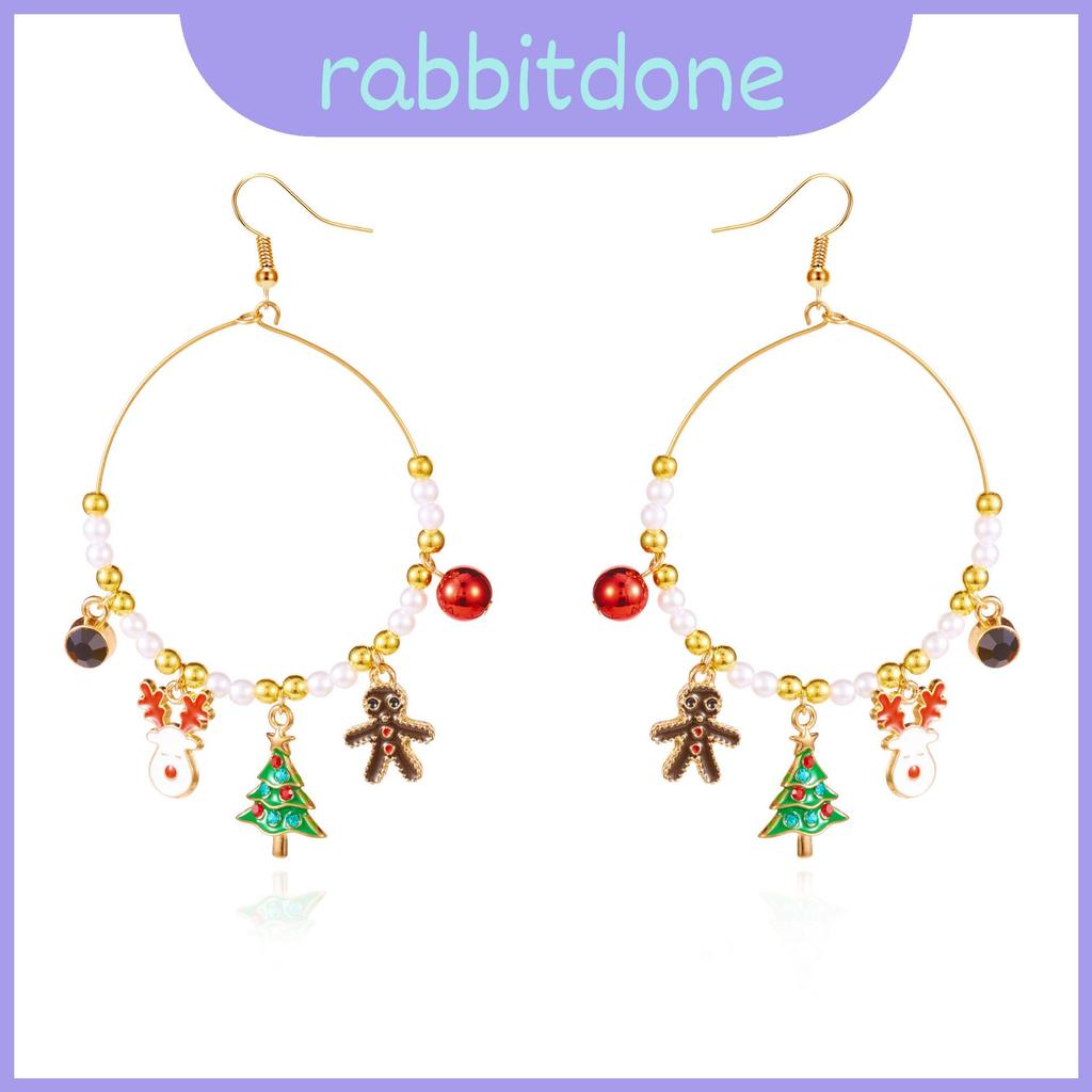 Season Holiday Alloy Earrings With Christmas Bell And Reindeer Design ...