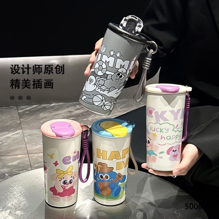 HOT!! Cartoon Colorful Thermos Cup 316 Stainless Steel Portable Coffee ...