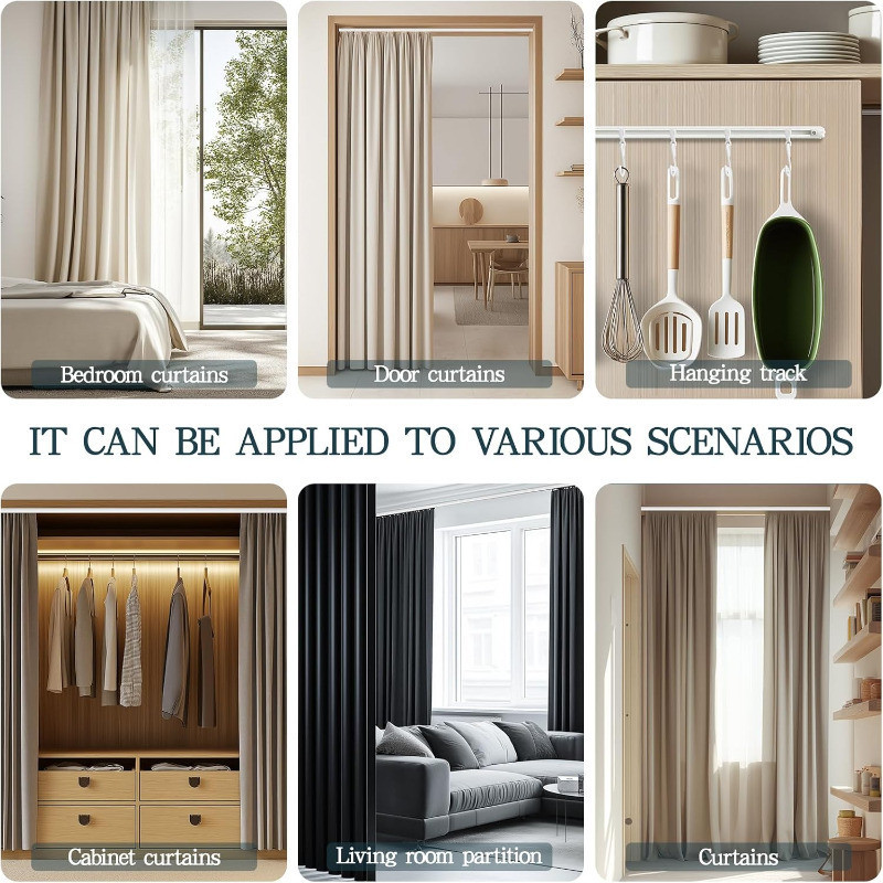 2PCS Self Adhesive Ceiling Curtain Track Rail Adjustable Ceiling ...