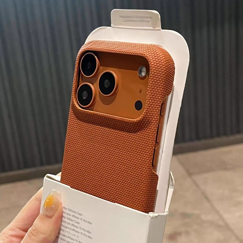 Business maillard brown PC leather hard case for iPhone 17 16 15 14 13 ...