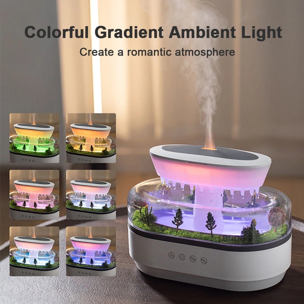 Aroma Humidifier Raindrop Air Humidifier Colorful Light White Noise ...