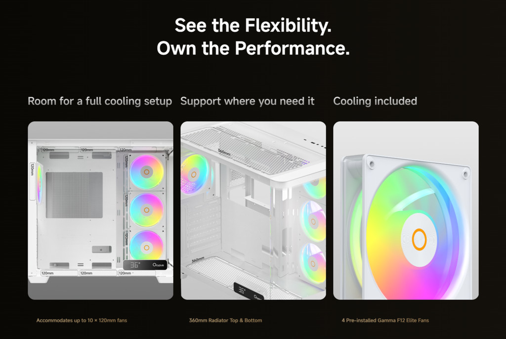 OCYPUS IOTA C70 CURVE ARGB DIGITAL ATX CASE - BLACK / WHITE | Shopee ...