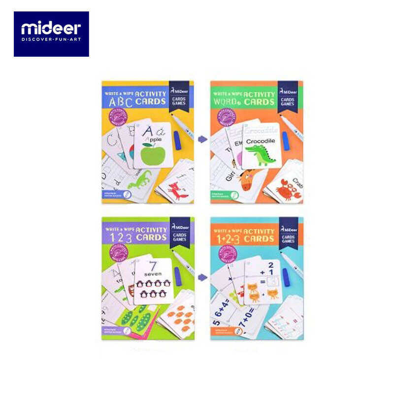Mideer Write & Wipe Activity Cards (Educational Kids Flash Card ) With ...