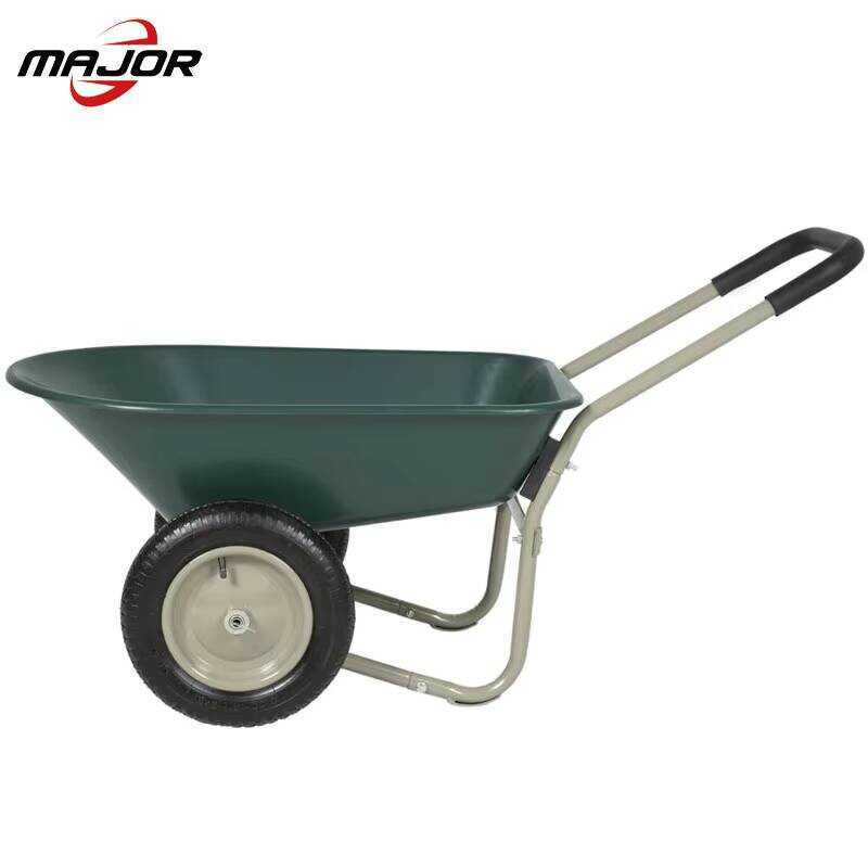 Cheap Price European Style 5 Cuft Yard Cart Dual-Wheel Plastic ...