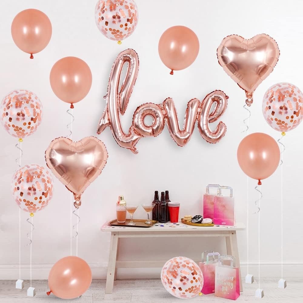 1-5pcs Small Love Foil Balloons 54*38cm Letters with Heart Balloons ...