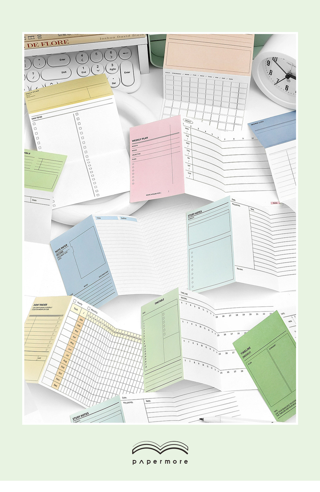 6 Sheets Foldable Memo Notes Office Paper Memo Sheets Non-Sticky Memo ...