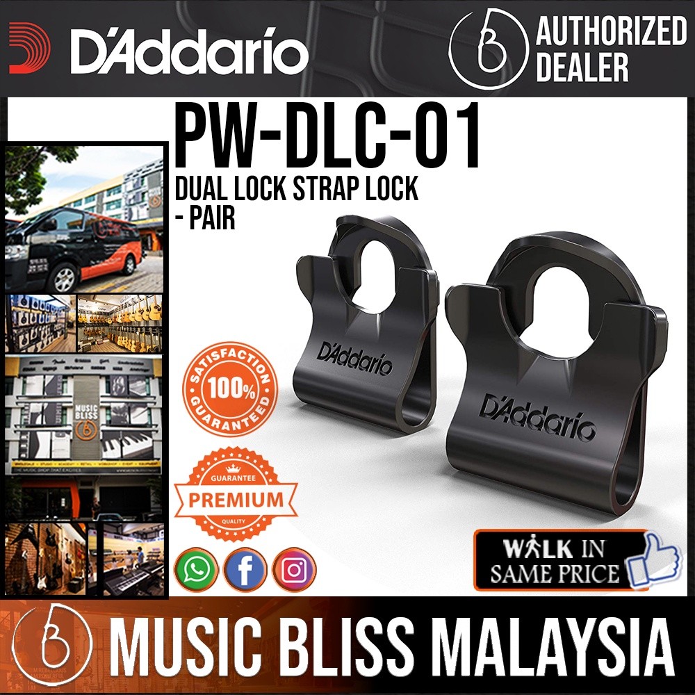 D'Addario PW-DLC-01 Dual Lock Strap Lock - Pair (PWDLC01) | Shopee ...