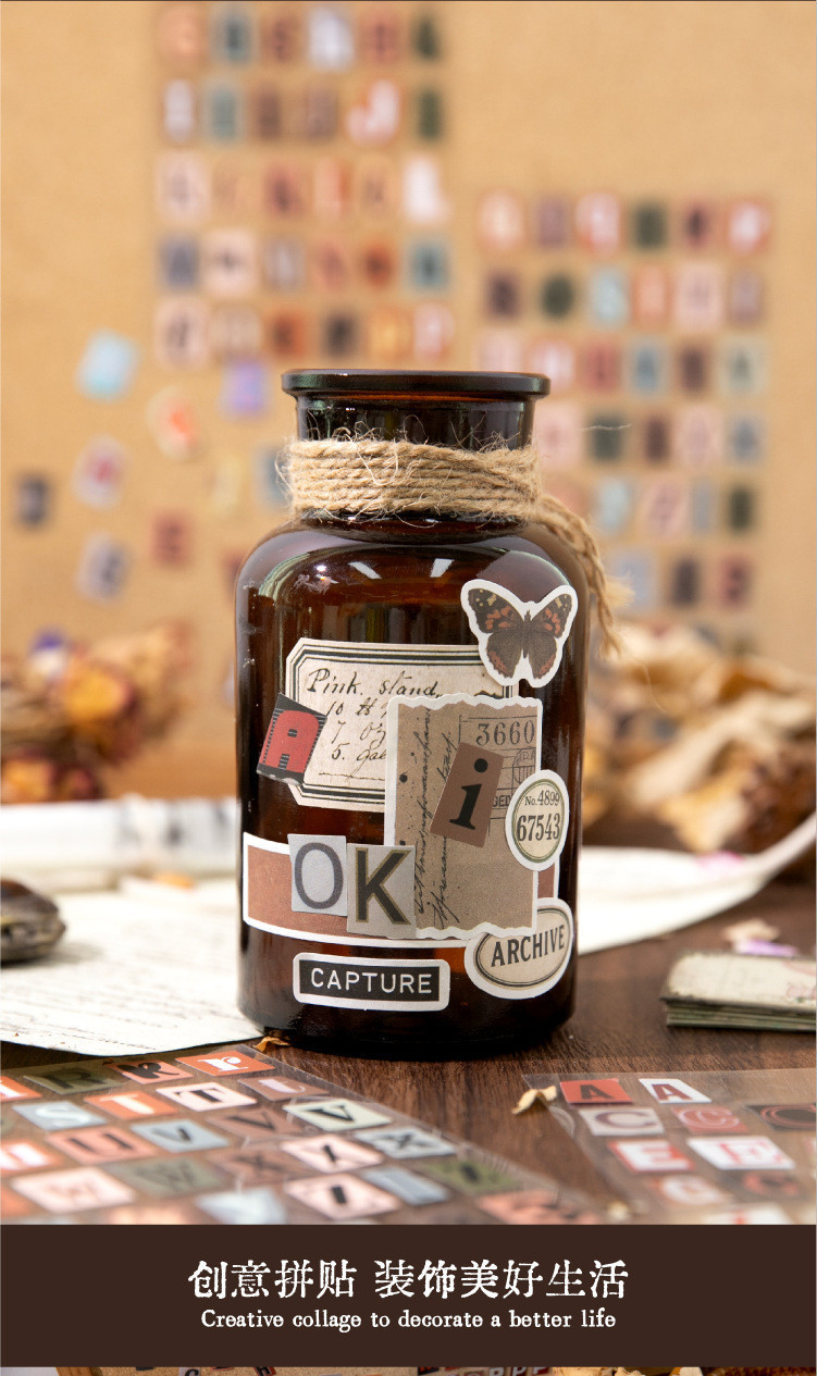 2 Sheets Vintage Stickers Scrapbook Stickers Graffiti Cute Vintage ...