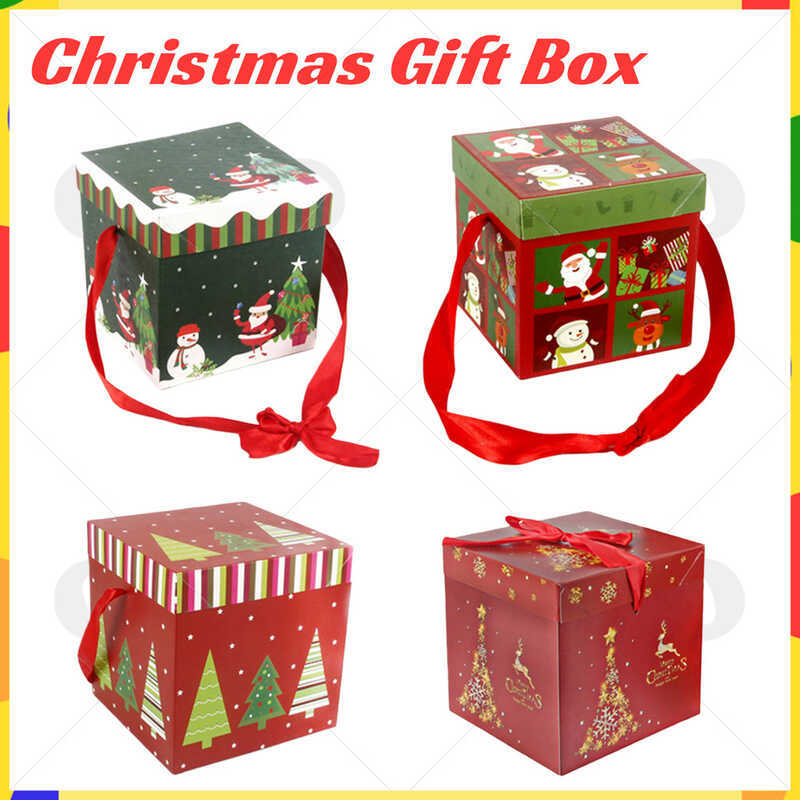 Premium Christmas Gift Box 15X15cm With Lid And Ribbon For Monito ...