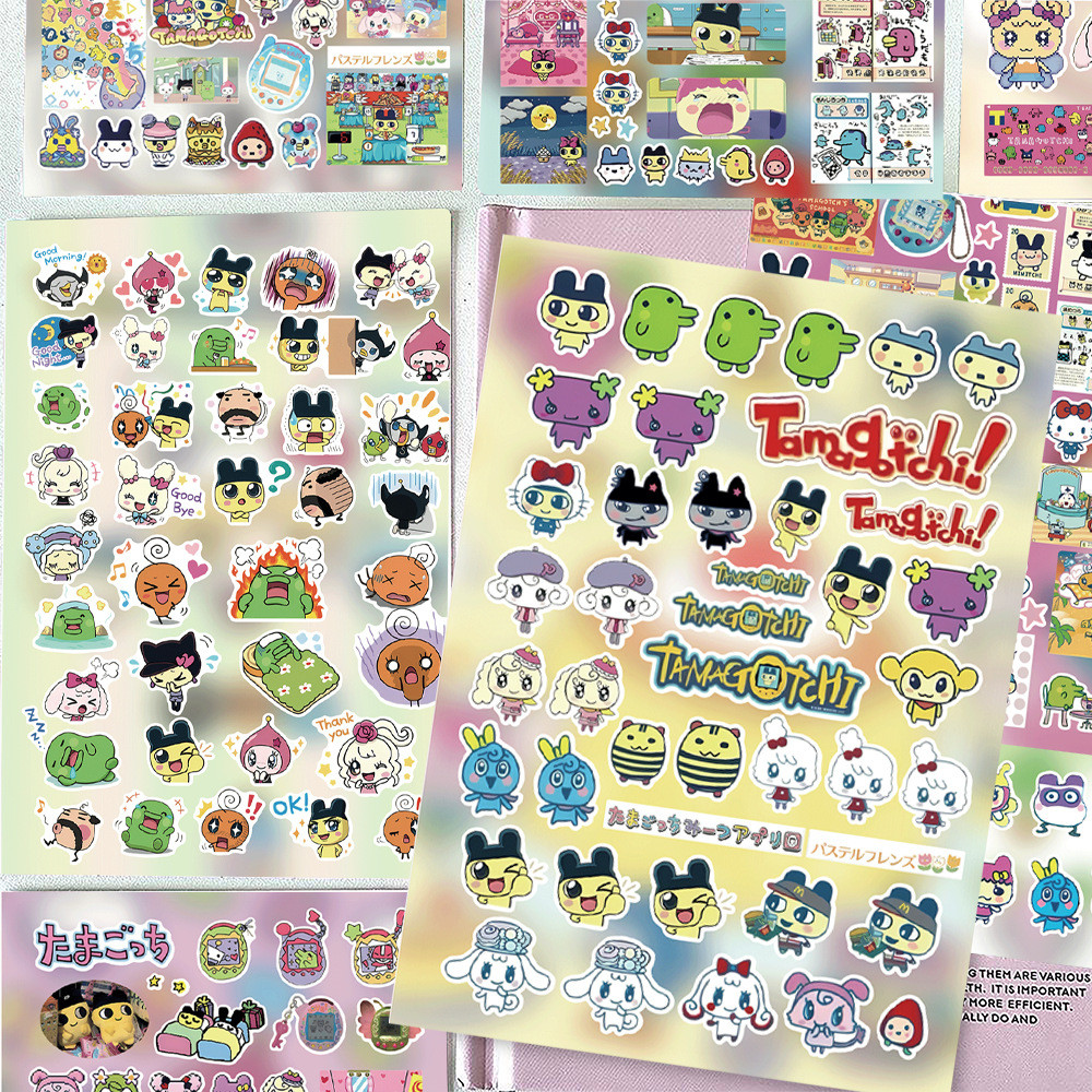 8 Pcs Tamagotchi Die-Cut Stickers - Cartoon Graffiti Ins Style ...