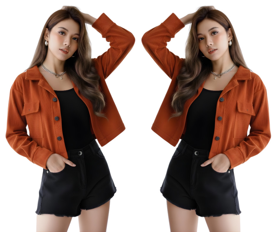 RTW JMF Gwen Corduroy Korean Vintage Jacket Small to Large with side ...
