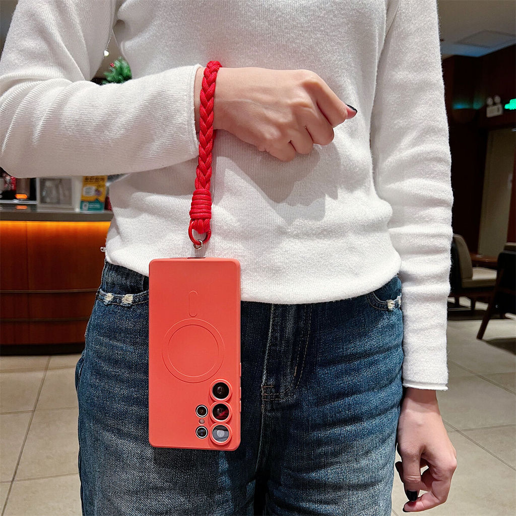 Liquid Silicone Phone Case with Lanyard for Samsung Galaxy S25Ultra ...