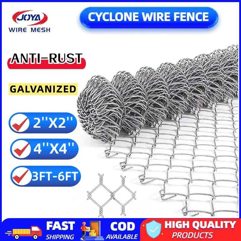 B5b JOYA 2 INCH Galvanized Cyclone Wire Farm Fence Chain Garden Fencing ...
