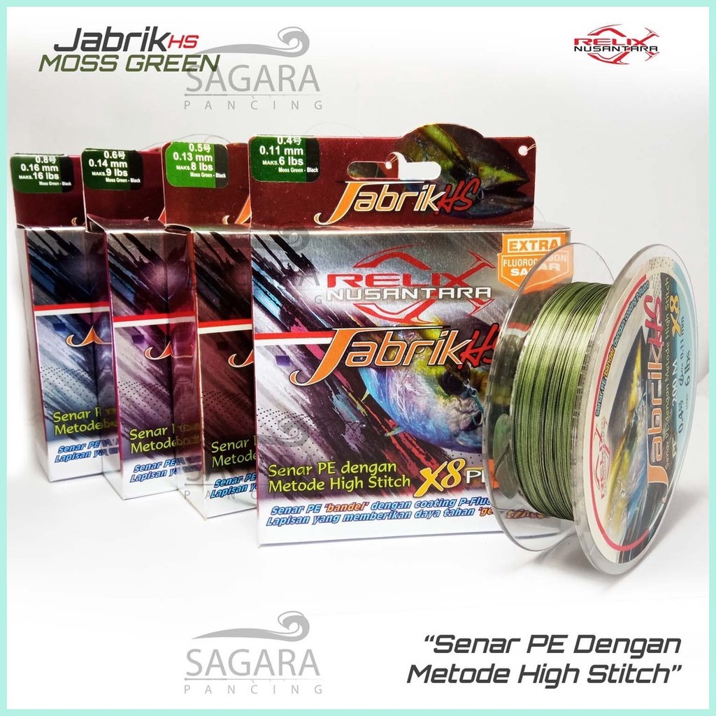 Pe Jabrik Moss Green Black HS X8 200 Meters PE Relix Nusantara | Shopee ...