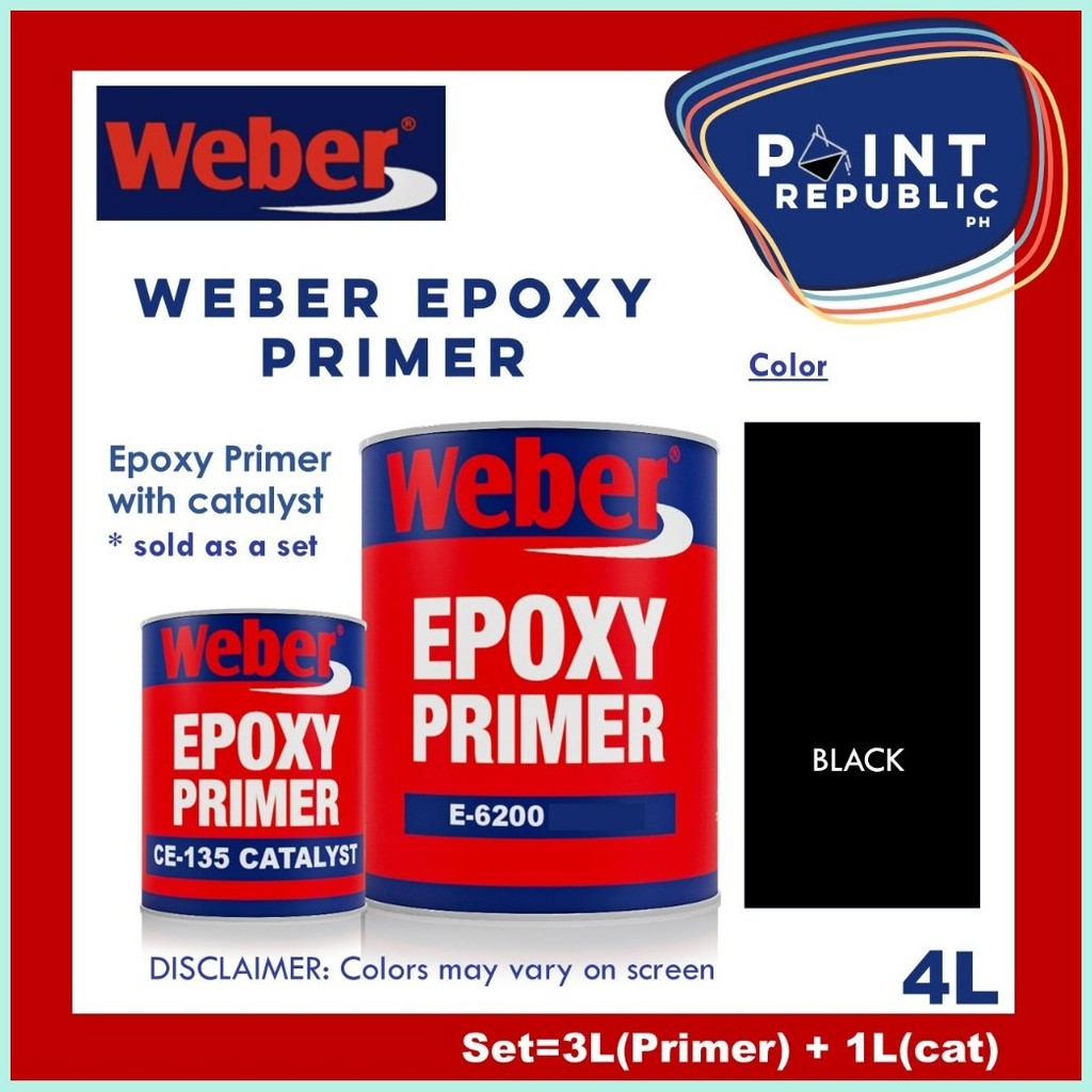 WEBER EPOXY PRIMER with Catalyst - Gallon (3L) + 1L Catalyst = 4Liters ...