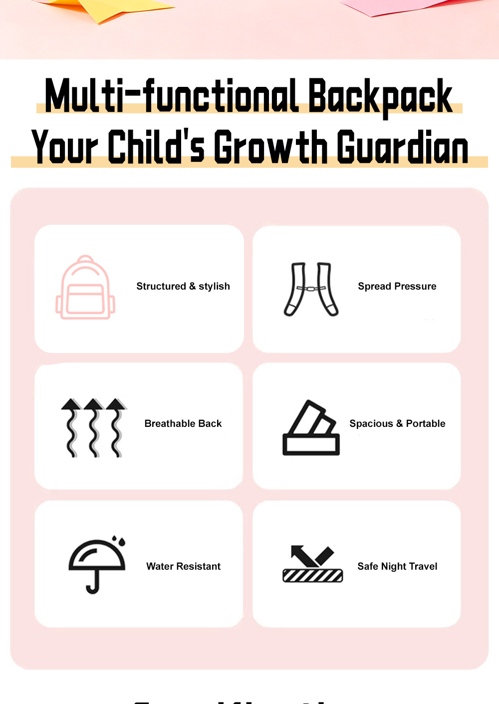 Unikids Korean Backpack For Kids Cute Bear Ear Bag DIY Transparent ...