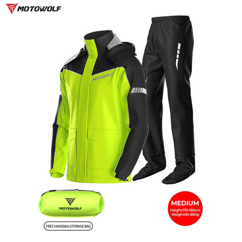 Mdl0403b 100D Motowolf Satin Raincoat Jacket And Pants Size M (Height ...