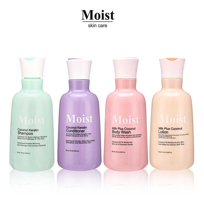 Moist Coconut Keratin Shampoo Conditioner Milk Plus Body Wash Lotion ...