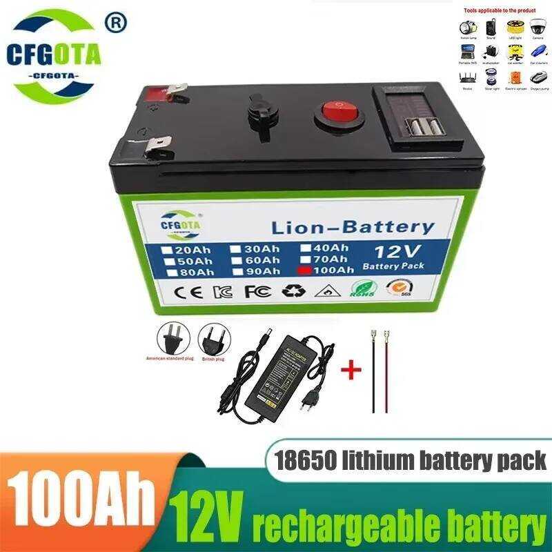 12V 100Ah 18650 Lithium Pack Rechargeable Battery for Solar Energy ...