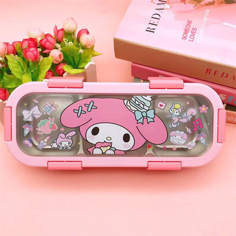 [In-stock and ready to ship]New rectangular three-compartment cartoon ...