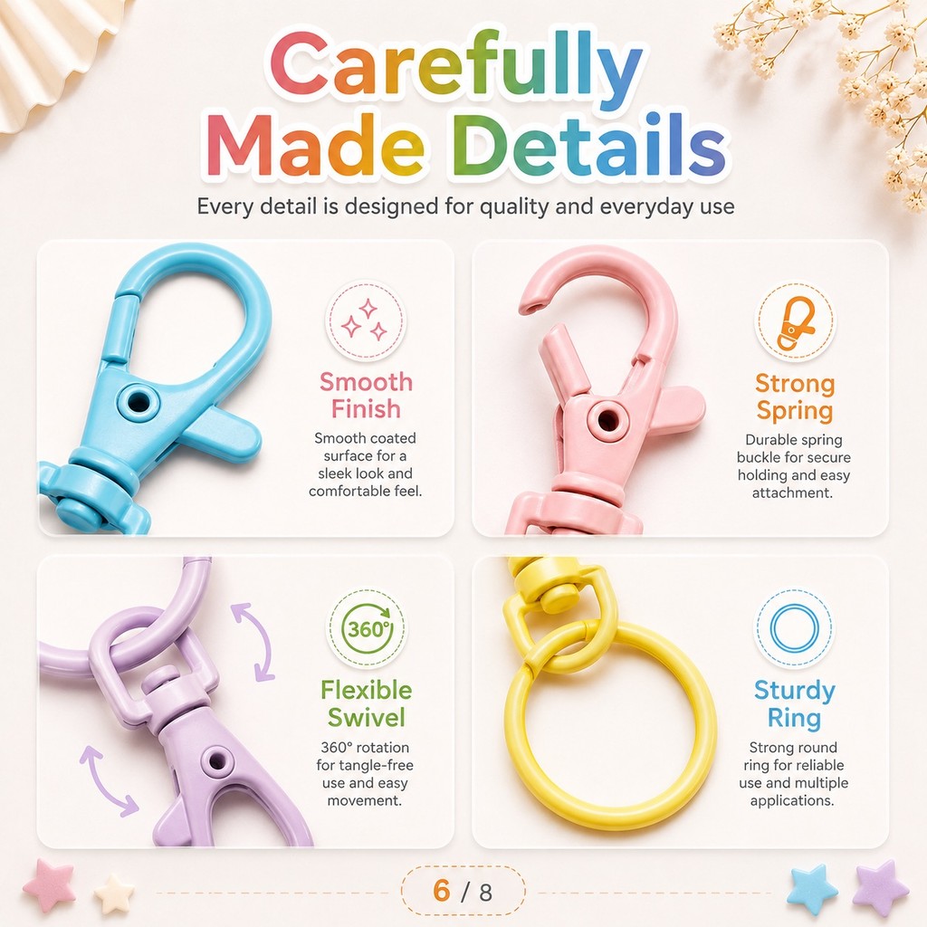 AuraPH Colorful Zinc Alloy Lobster Clasp Key Ring DIY Pendant Charm ...