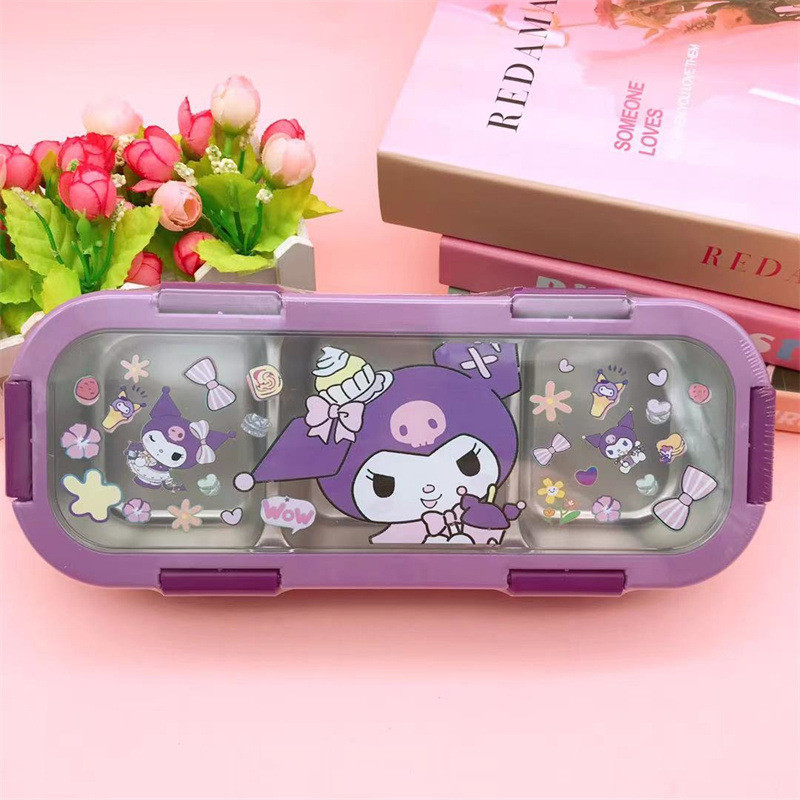[In-stock and ready to ship]New rectangular three-compartment cartoon ...