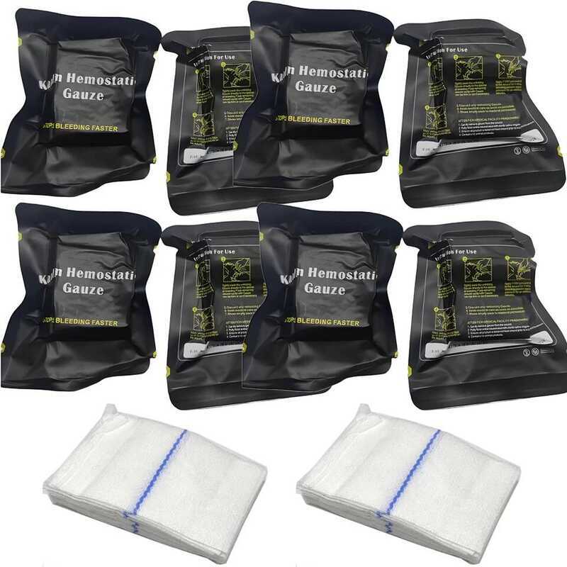 Hemostatic Kao 4-10Pcs Gauze Combat Emergency Trauma Soluble For ...