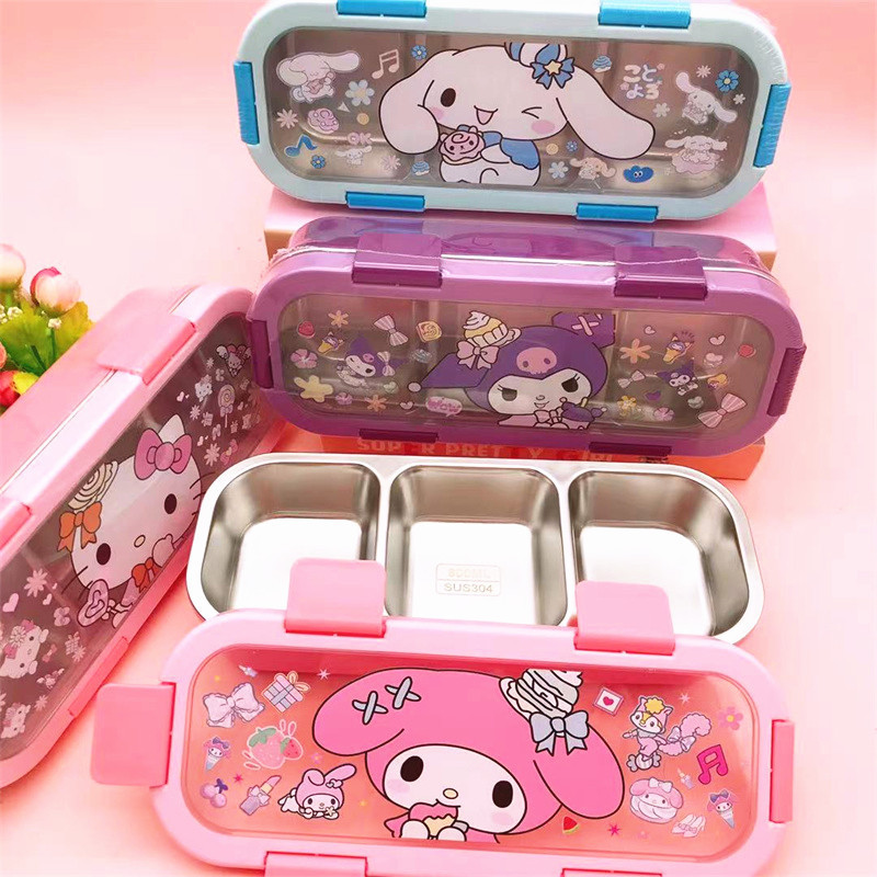 [In-stock and ready to ship]New rectangular three-compartment cartoon ...