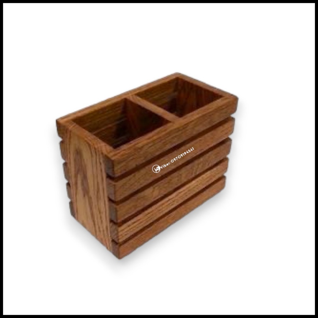 § WOOD UTENSIL CULTERY HOLDER SPOON AND FORKS | Shopee Philippines