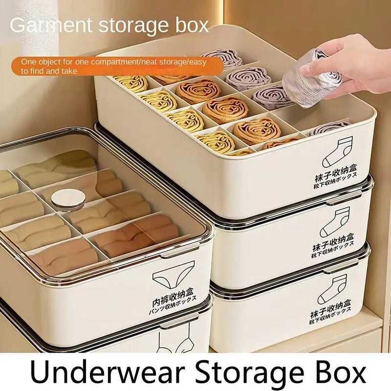 % Grids Underwear 10/15 Storage Box Case Classifiion Dustproof Panties ...