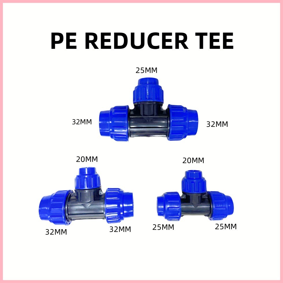 PE Compression Fittings reducer hdpe pvc pipe elbow tee coupling valve ...