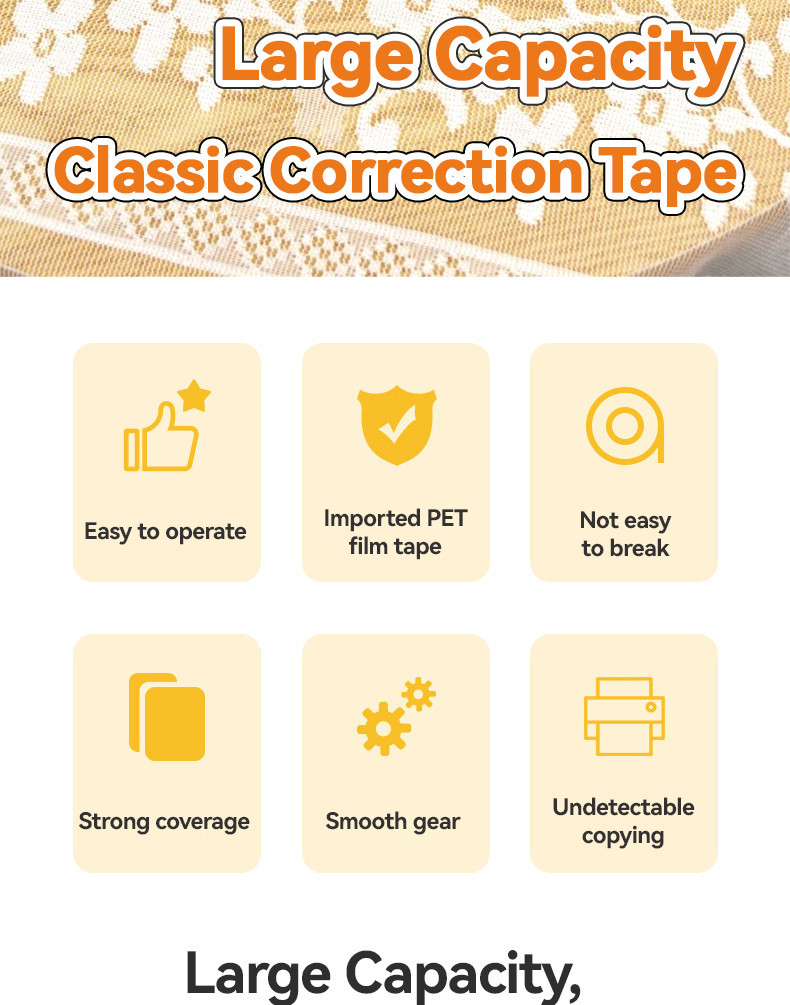 4/6/10Pcs Large Capacity Correction Tape 12/20/40M Correction Set ...